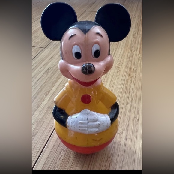 Disney | Toys | Vintage Disney Mickey Mouse Weeble Wobble Toy | Poshmark